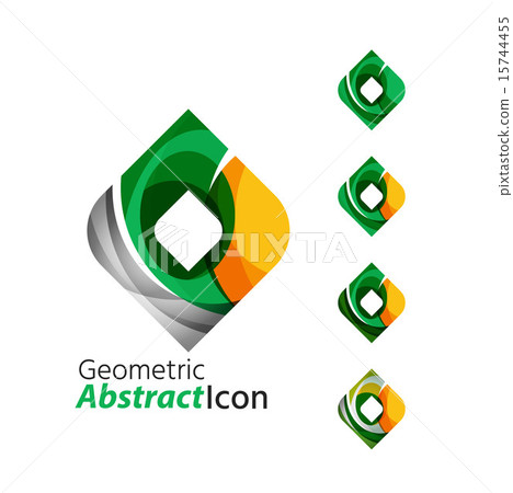 Set of abstract geometric company logo square,... - Stock Illustration ...