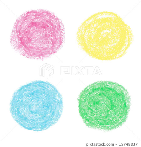 Oil pastel round design elements. - Stock Illustration [15749837] - PIXTA