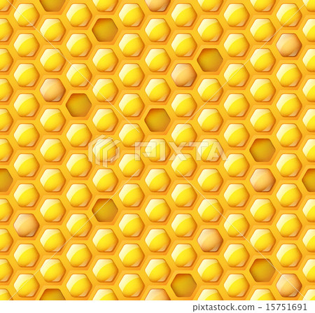 Honey hexagon seamless pattern-插圖素材 [15751691] - PIXTA圖庫