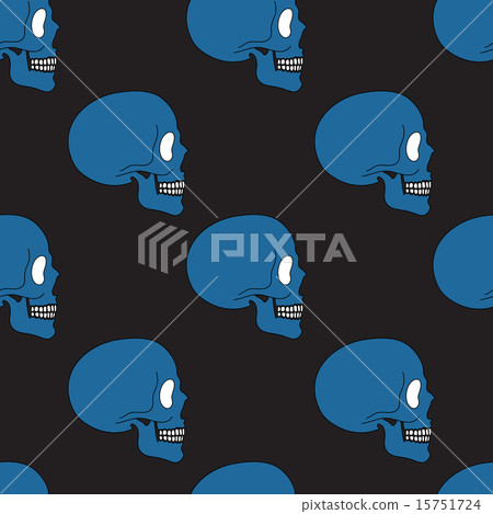 Simple blue human skull pattern - Stock Illustration [15751724] - PIXTA