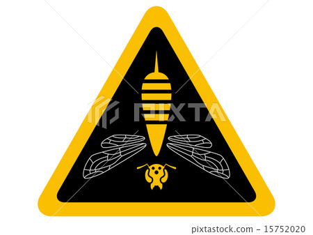 Wasp warning sign 3 Yellow flip - Stock Illustration [15752020] - PIXTA