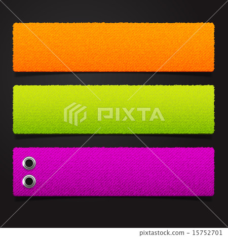 Bright realistic fabric texture banner set - Stock Illustration ...