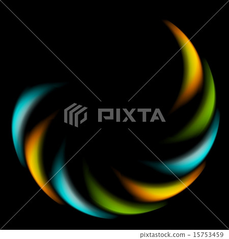 Colorful iridescent round logo on black background - Stock Illustration ...