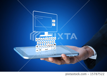 Man showing the tablet - Stock Illustration [15787522] - PIXTA