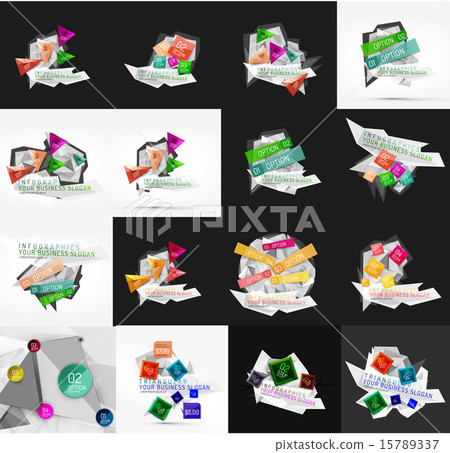 Set of light, paper design option infographic... - Stock Illustration ...