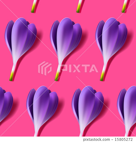 Seamless crocus background - Stock Illustration [15805272] - PIXTA