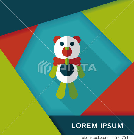 teddy bear flat icon with long shadow,eps10 - Stock Illustration ...