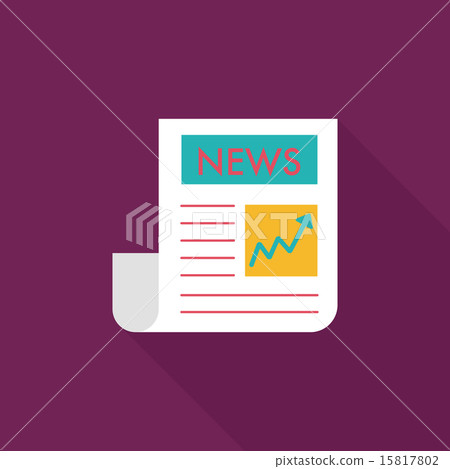 financial news flat icon with long shadow,eps10 - Stock Illustration ...