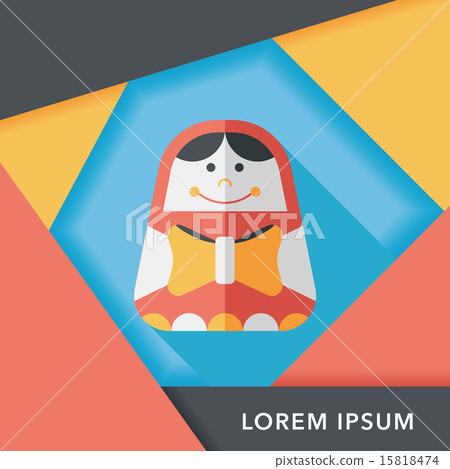Russian Doll flat icon with long shadow,eps 10 - Stock Illustration ...