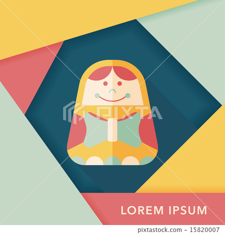 Russian Doll flat icon with long shadow,eps 10 - Stock Illustration ...