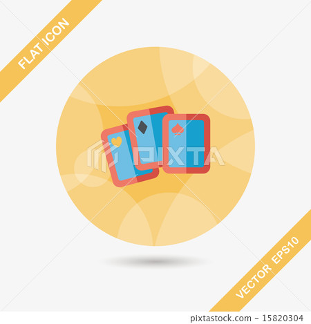 Playing cards flat icon with long shadow,eps10 - Stock Illustration ...