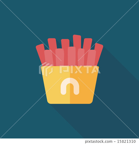 french fries flat icon with long shadow,eps10 - Stock Illustration ...