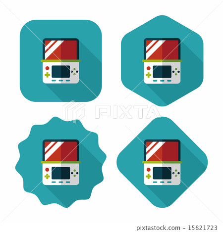 Handheld game consoles flat icon with long... - Stock Illustration [15821723] - PIXTA
