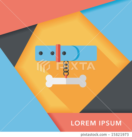 Pet dog chains flat icon with long shadow,eps10 - Stock Illustration ...