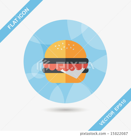 sandwich flat icon with long shadow,eps10 - Stock Illustration ...
