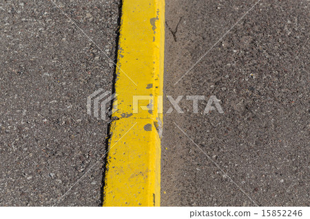 Yellow curb stone border - Stock Photo [15852246] - PIXTA