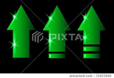Set of glowing green arrows - Stock Illustration [15853890] - PIXTA