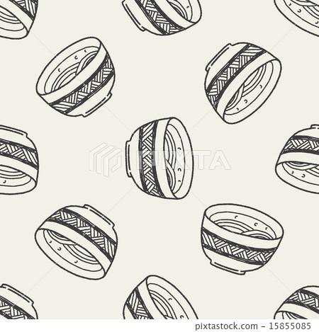 Doodle Noodle seamless pattern background - Stock Illustration ...