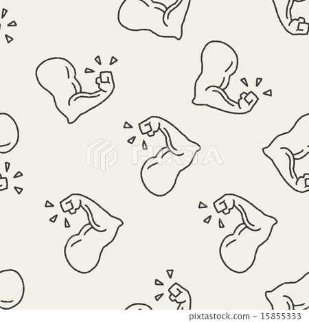 Doodle Muscle seamless pattern background - Stock Illustration ...