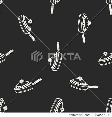 Doodle Frying pan seamless pattern background - Stock Illustration ...