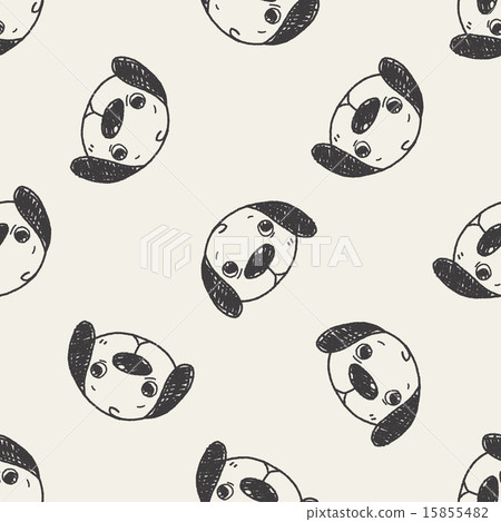 Doodle Dog seamless pattern background - Stock Illustration [15855482 ...