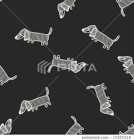 Doodle Dog seamless pattern background - Stock Illustration [15855518 ...