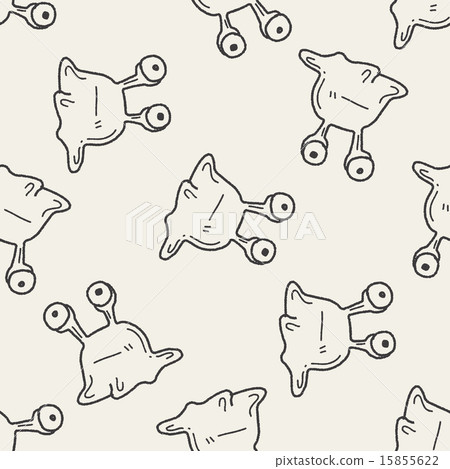 Doodle Alien seamless pattern background - Stock Illustration [15855622 ...