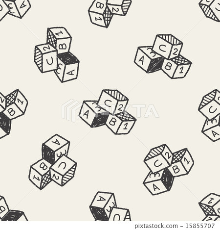Doodle Building Blocks seamless pattern background - Stock Illustration ...