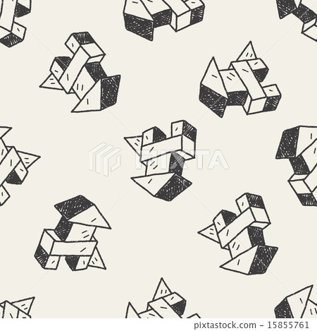 Doodle Building Blocks seamless pattern background - Stock Illustration ...
