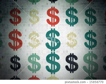 Currency concept: Dollar icons on Digital Paper... - Stock Illustration ...