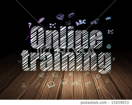 Learning concept: Online Training in grunge... - Stock Illustration ...