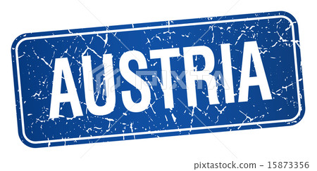 Austria blue stamp isolated on white background - Stock Illustration ...