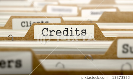 Credits Concept with Word on Folder. - Stock Illustration [15873553 ...