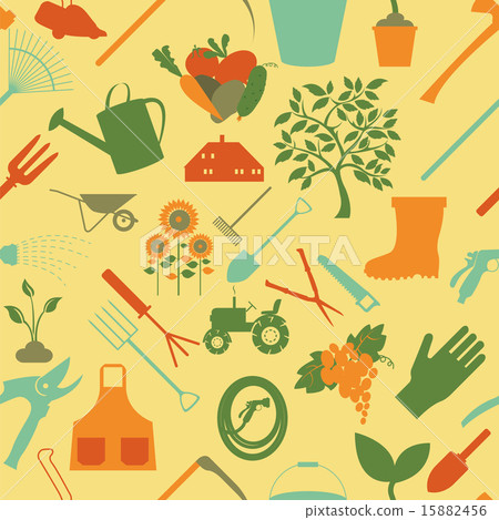 Gardening background. Seamless Pattern - Stock Illustration [15882456 ...