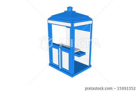 blue vintage guardhouse - Stock Illustration [15891352] - PIXTA