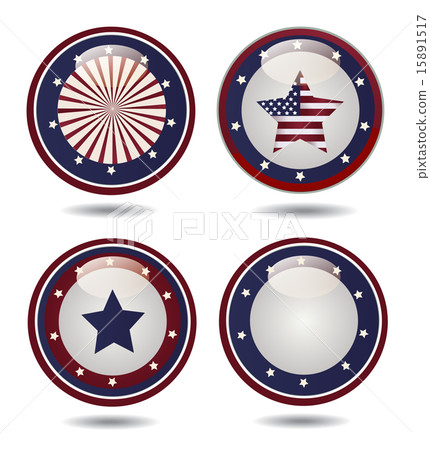 United States Flag Glossy Buttons - Stock Illustration [15891517] - PIXTA