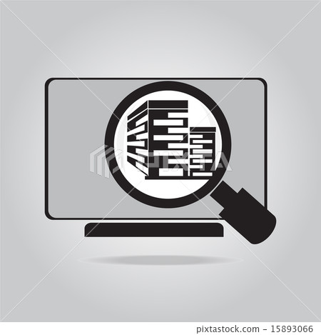 building icon on computer, vector illustration - Stock Illustration ...
