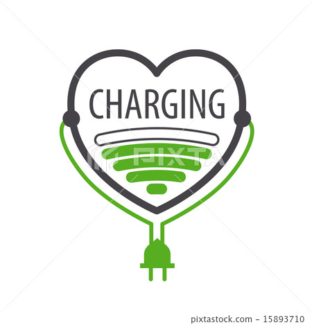 vector logo charger in the form of heart - Stock Illustration [15893710 ...