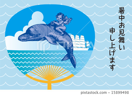 Angel 's hot weather sympathy on a dolphin - Stock Illustration ...
