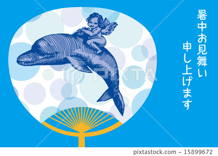 Angel 's hot weather sympathy on a dolphin - Stock Illustration ...