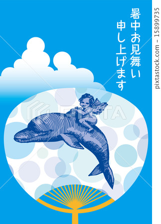 Angel 's hot weather sympathy on a dolphin - Stock Illustration ...