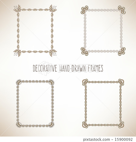 Set hand drawn decorative frames - Stock Illustration [15900092] - PIXTA