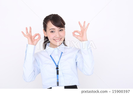 Business woman doing ok - Stock Photo [15900397] - PIXTA