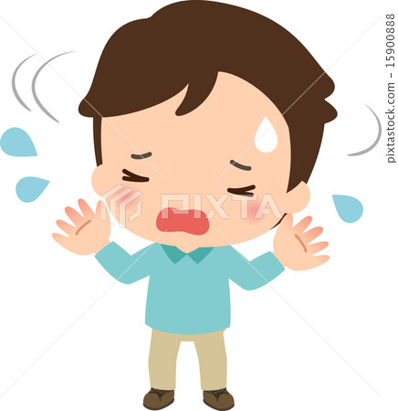 Men shaking their heads with both hands - Stock Illustration [15900888 ...