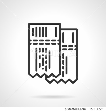Two tickets flat line vector icon - Stock Illustration [15904725] - PIXTA