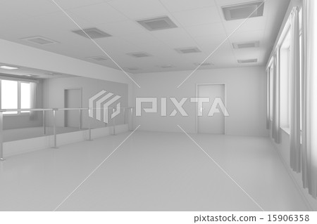 White empty training dance-hall - Stock Illustration [15906358] - PIXTA