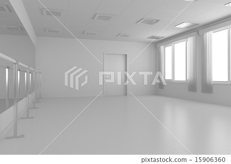White empty training dance-hall - Stock Illustration [15906360] - PIXTA