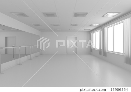 White empty training dance-hall - Stock Illustration [15906364] - PIXTA