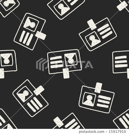Identity card doodle drawing seamless pattern - Stock Illustration ...