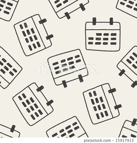 Monthly calendar doodle drawing seamless pattern - Stock Illustration ...